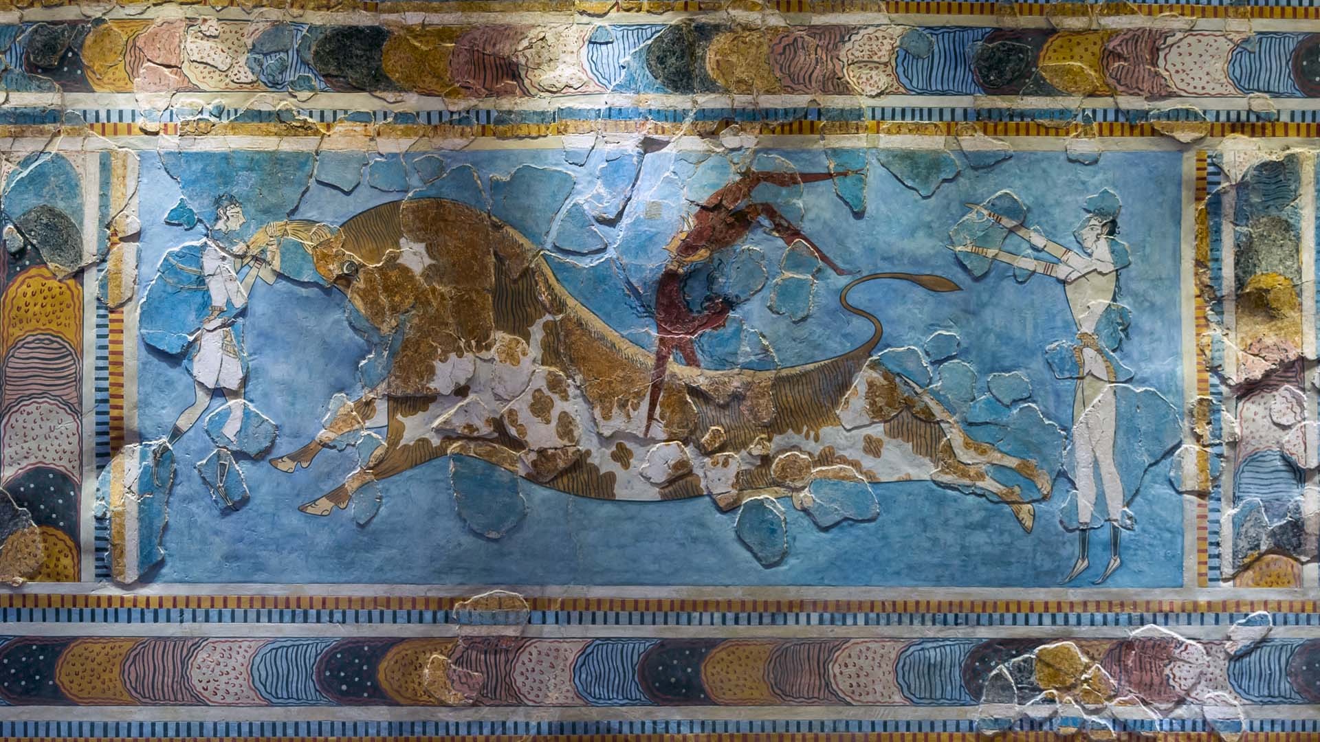 Jumping the bull - The bull-leaping fresco from Knossos - Ancient World ...